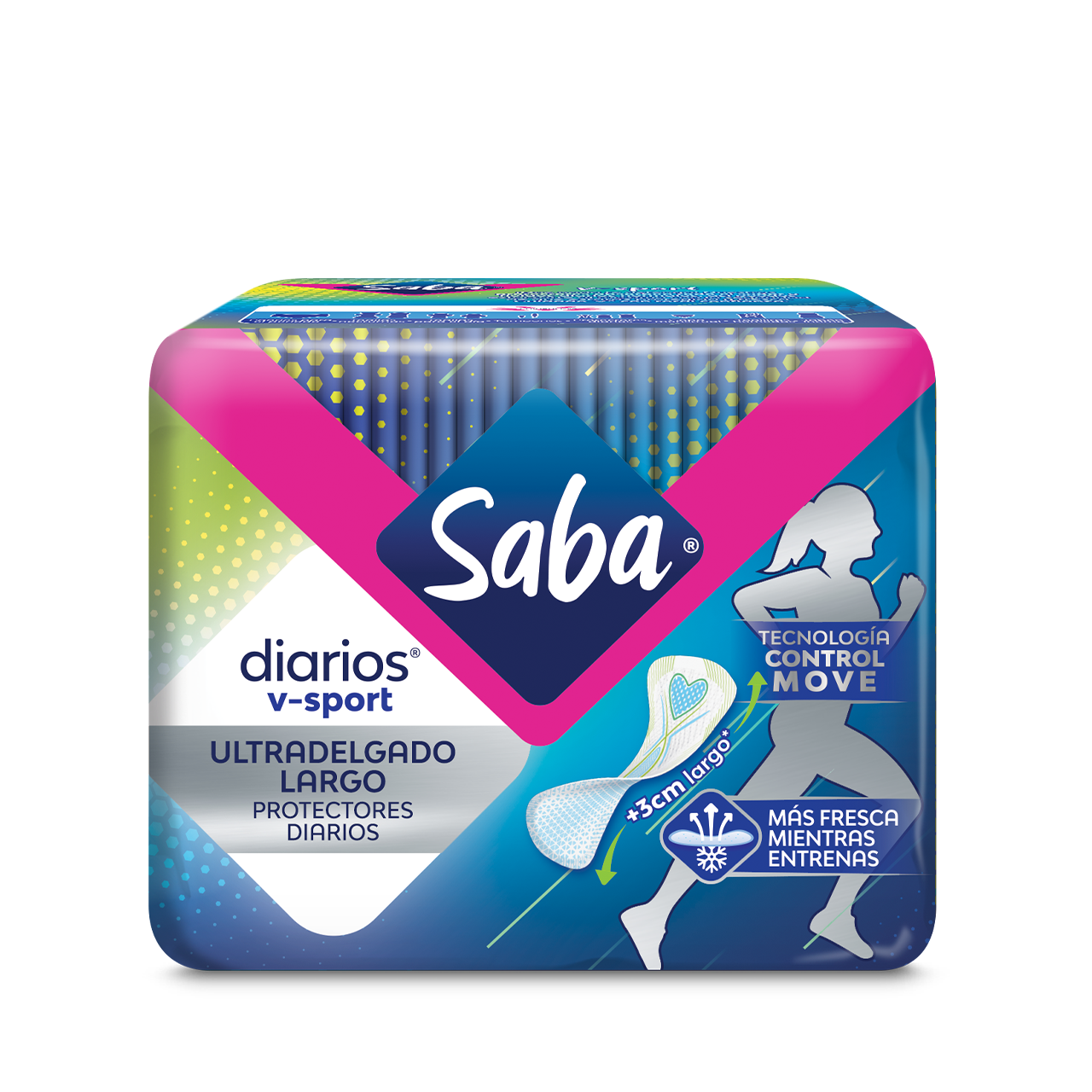 Saba® Diarios V-Sport Protectores Ultradelgados Largos | Saba