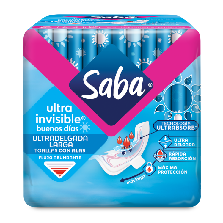 Toallas Femeninas Ultra Invisible® Buenos Días Larga | Saba Toallas Femeninas Ultra Invisible® Buenos Días Larga | Saba