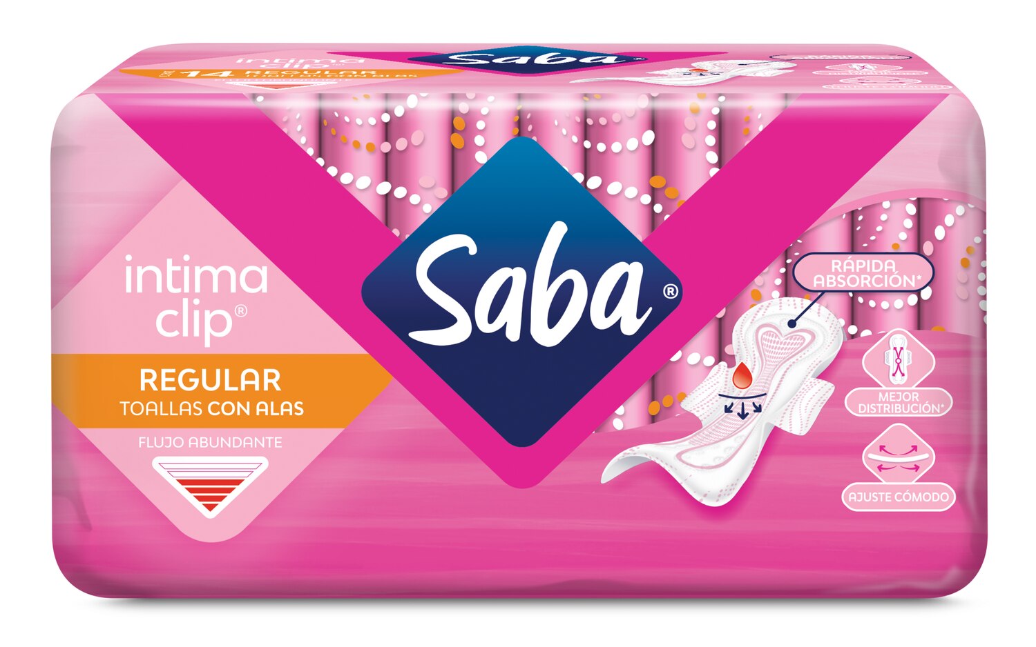 Saba® Intima Clip | Toalla Regular con alas | Saba®