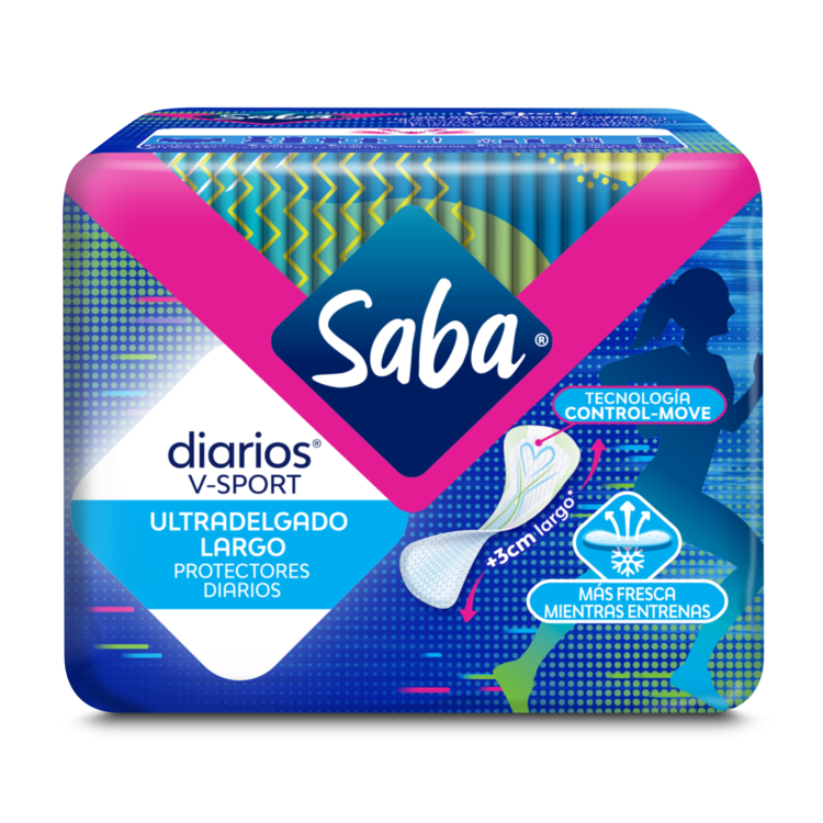Saba® Diarios V-Sport | Protectores Ultradelgados Largos | Saba®