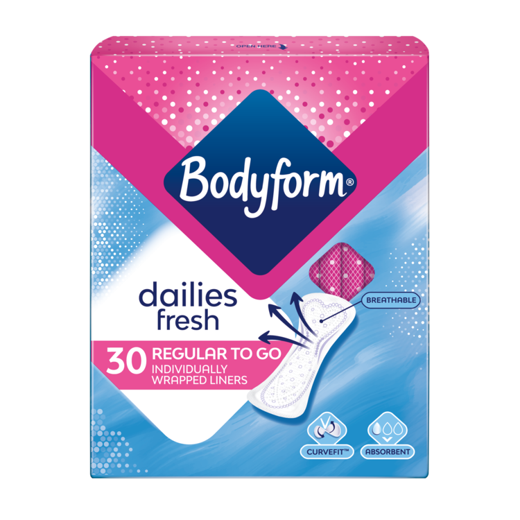 Bodyform Dailies Fresh Regular To Go Liners | Bodyform