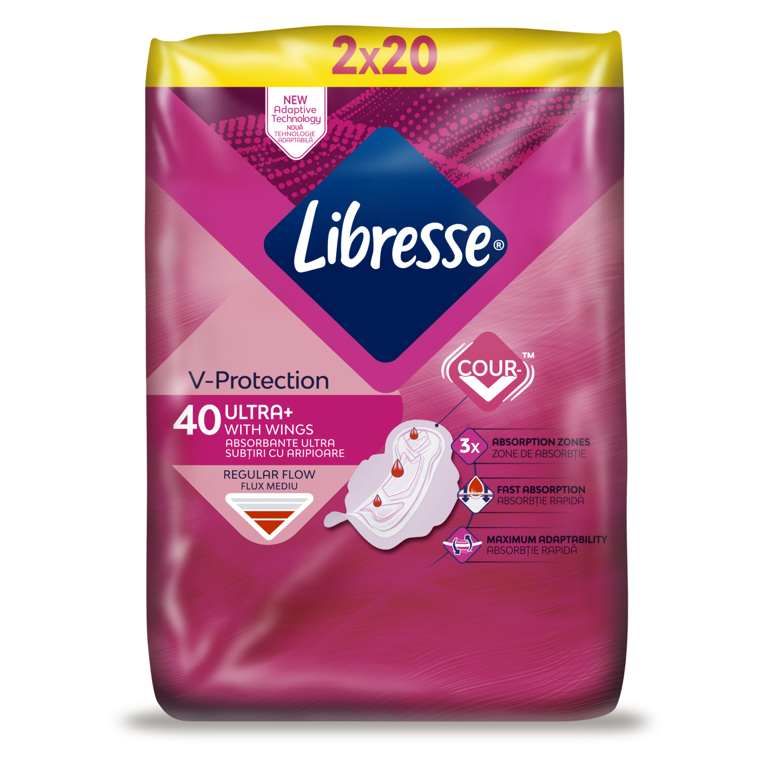 Absorbantele cu aripioare Libresse V-Protecție Ultra+ | Libresse